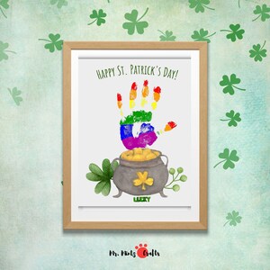 St Patrick's Day Handprint Art Craft Activities | Shamrock Pot of Gold ...