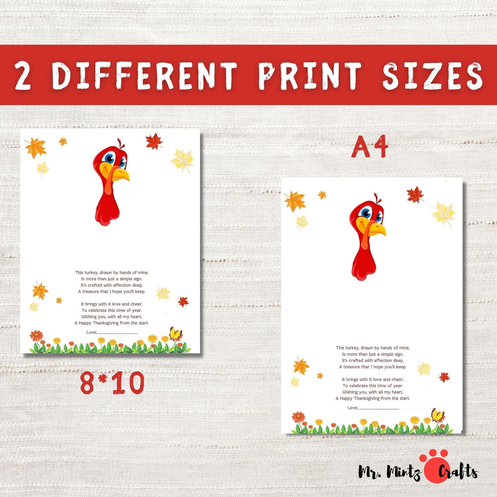 Turkey Handprint Poem Art Craft Printable | Turkey Handprint Preschool ...