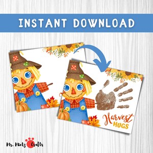 Fall Scarecrow Handprint Art Craft | Harvest Crafts for Kids | Autumn ...