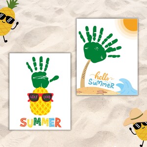 Summer Handprint Footprint Fingerprint Art Craft for Kids Printable ...