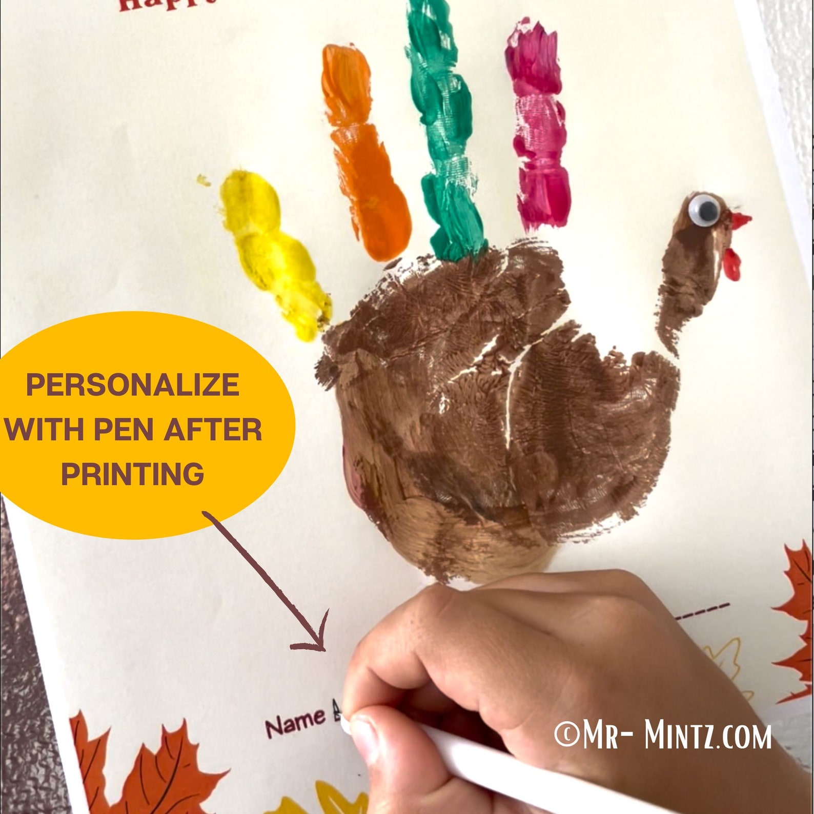 Thanksgiving Handprint Poem Art Craft Activities for Kids - Etsy