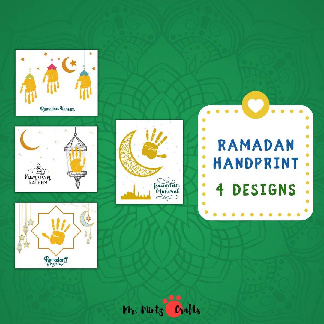 Ramadan Handprint Art Craft Printable | Ramadan Cards| Islamic Crafts ...
