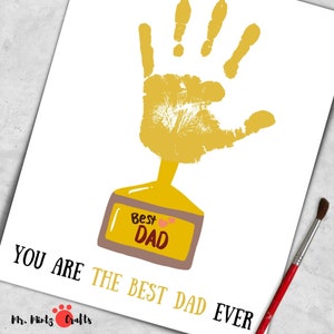Best Dad Ever Handprint Art for Dad | Fathers Day Handprint Art Craft ...