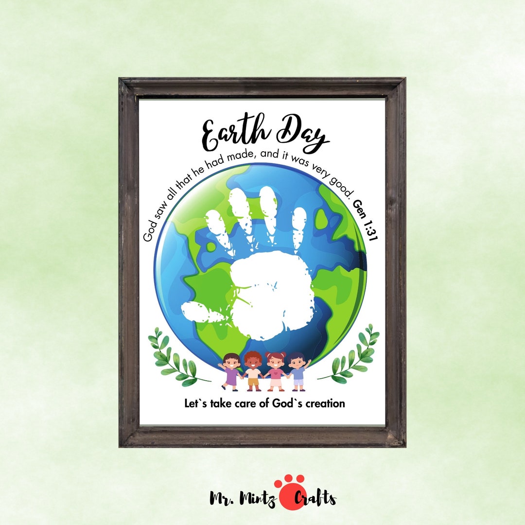 Earth Day Handprint Art Craft Printable Activities for Kids | Preschool ...