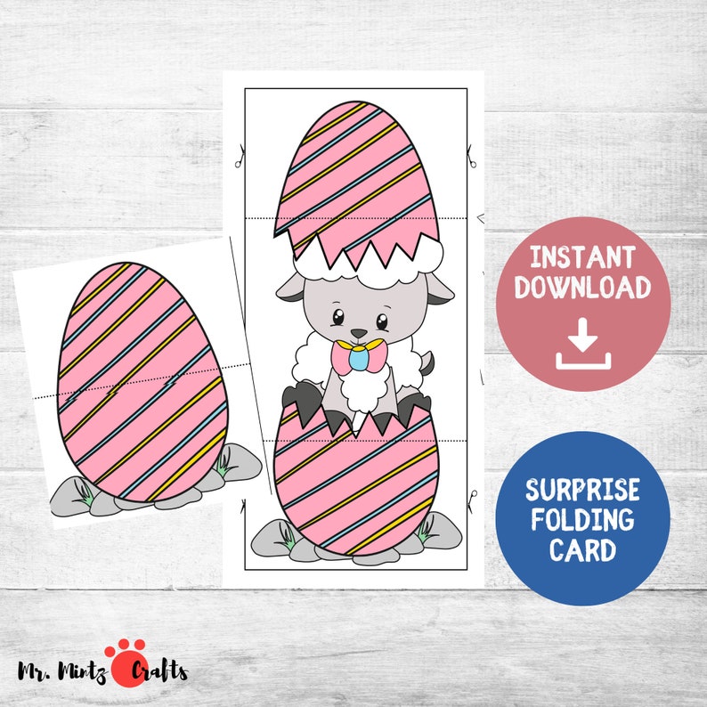 Easter Egg Folding Surprise Craft or Card Easter Bunny - Etsy
