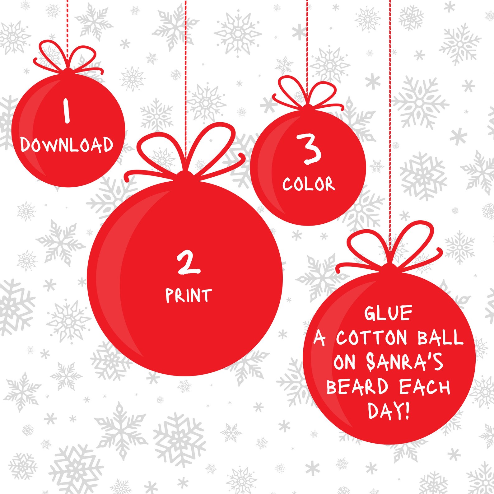 Santa Beard Countdown Countdown to Christmas Santa's - Etsy