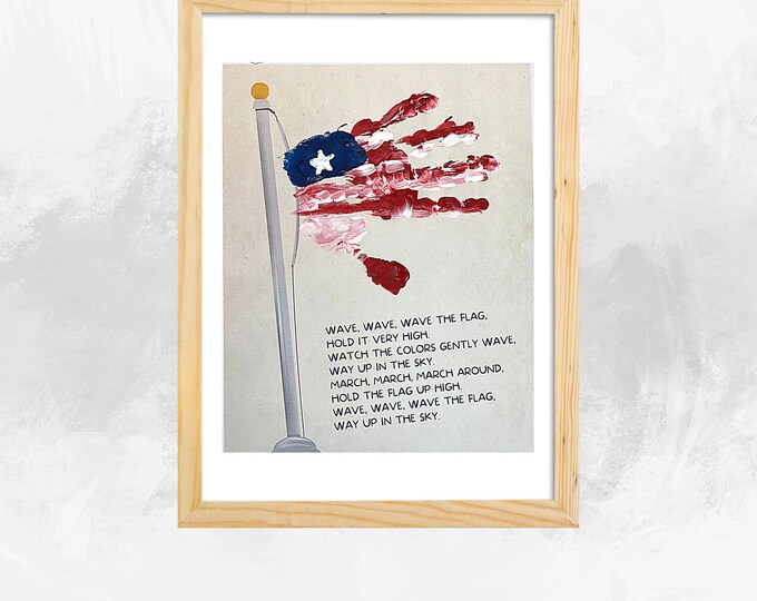 Flag Poem Handprint Craft, Memorial Day Patriotic Handprint Art for ...