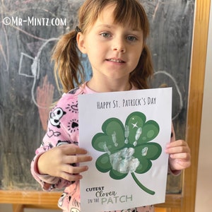 Cutest Clover in the Patch Four Leaf Clover Handprint Art Craft | St ...