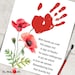 Veterans Day Remembrance Day Poppy handprint Art Craft for Toddler ...
