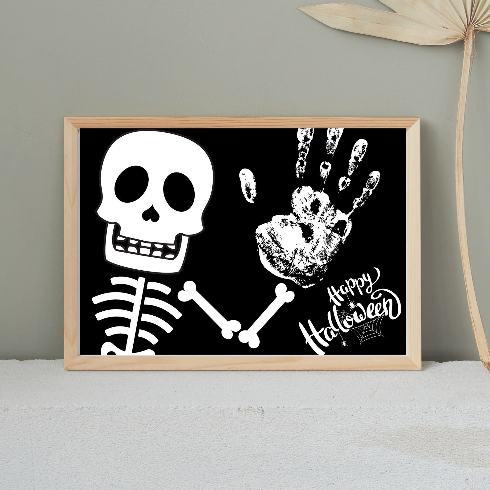 Halloween Skeleton Handprint Art Craft Halloween Gift - Etsy