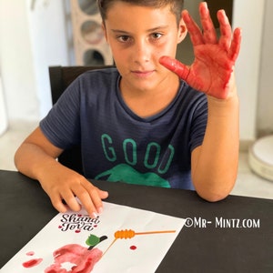 Rosh Hashanah Handprint Art Craft | Rosh Hashanah Card | Rosh Hashanah ...