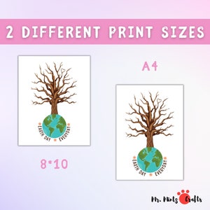 Earth Day Handprint Fingerprint Art Craft Printable for Kids | Happy ...