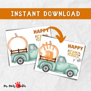 Happy Fall Y’all Handprint Truck Art Craft | Printable DIY Fall ...