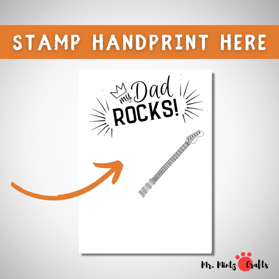 Handprint Art Craft Fathers Day My Dad Rocks Father's - Etsy