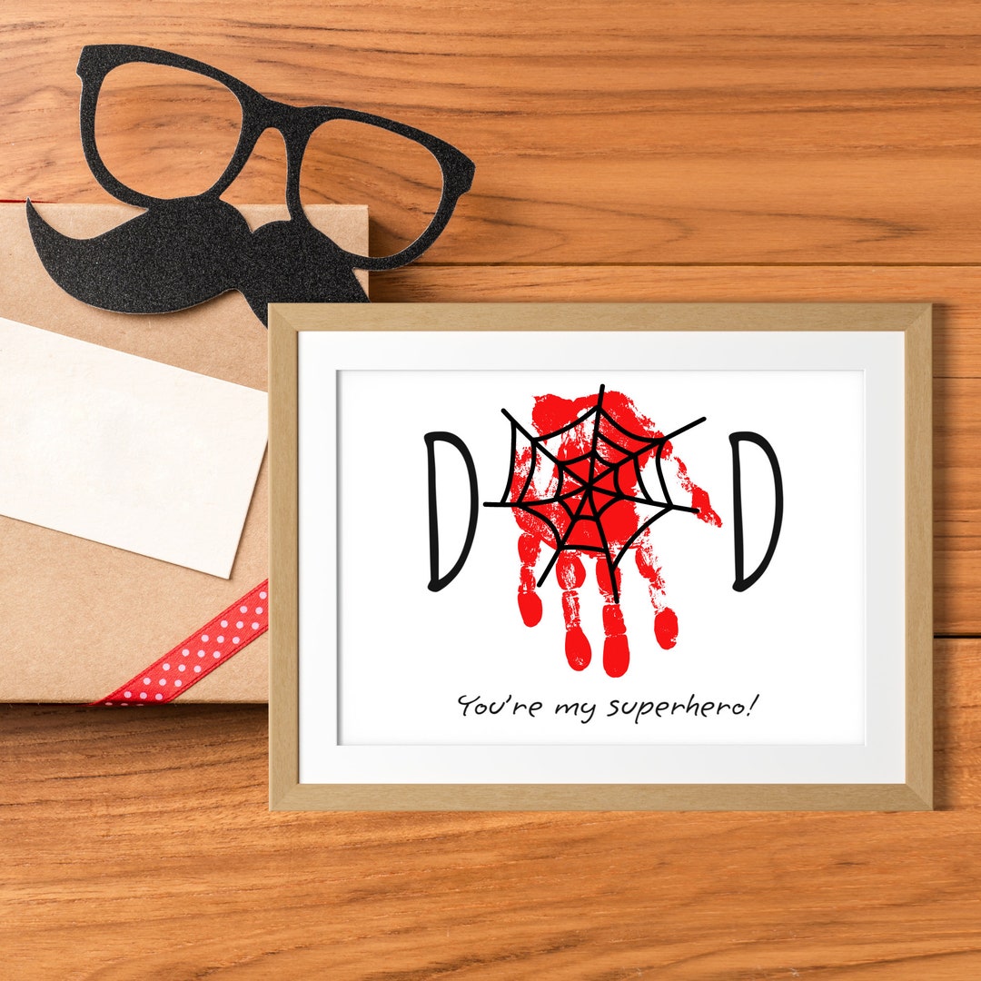 You Are My Superhero Gift for Dad From Kids | Daddy Superhero Handprint ...