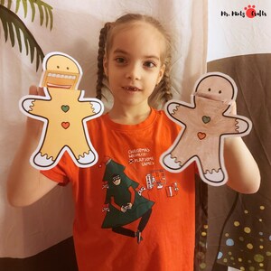 Gingerbread Man Puppet Craft Template Print Out for Kids Preschool ...