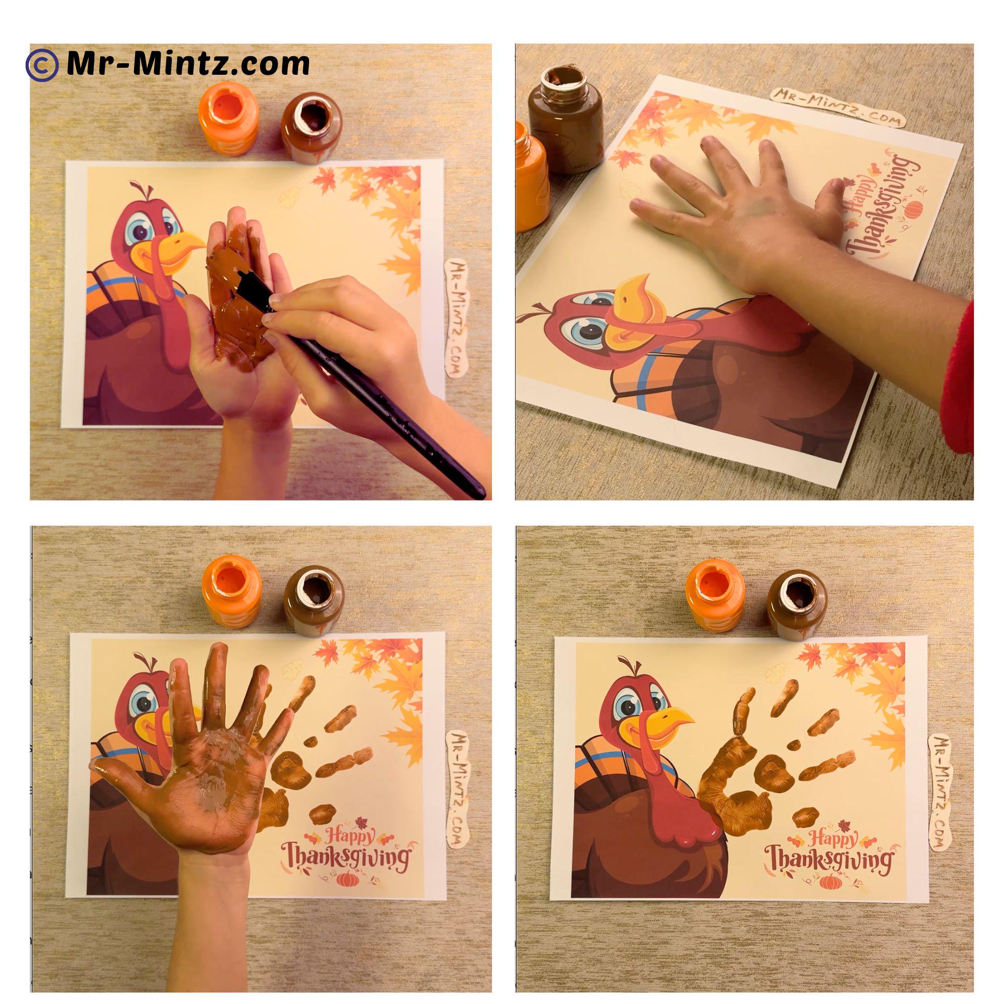 Thanksgiving Handprint Art Craft Activities for Kids | Turkey Craft ...
