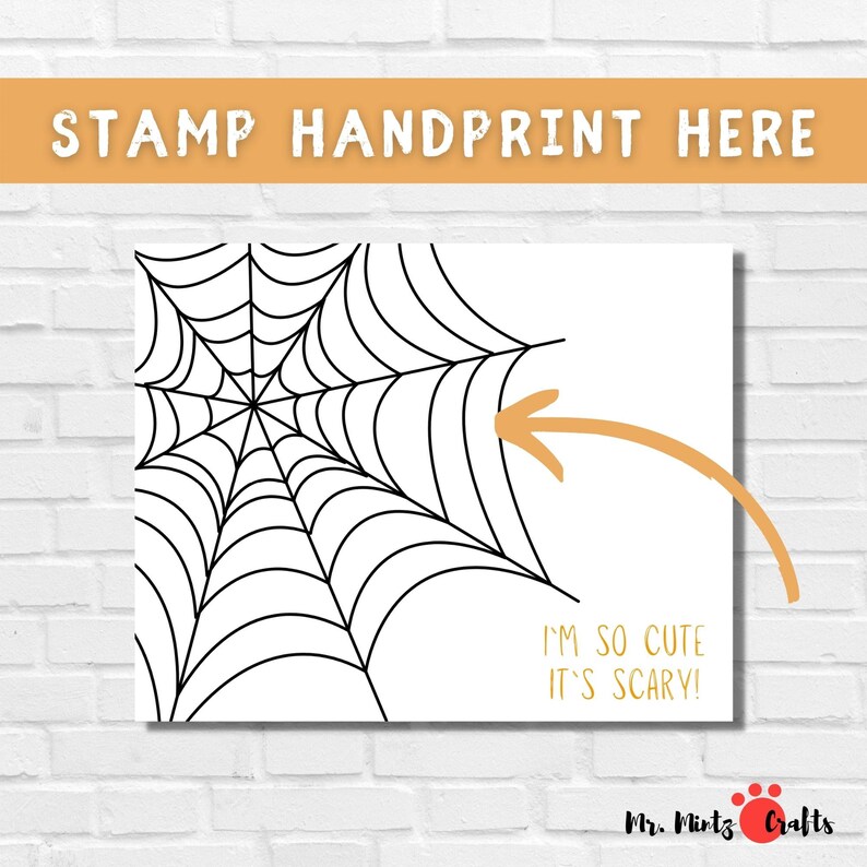Handprint Spider Craft for Kids Fall Preschool Handprint Art - Etsy