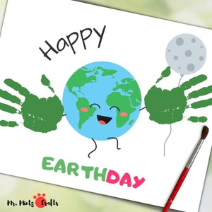 Earth Day Handprint Art Craft | Earth Day Printable for Kids | Happy ...