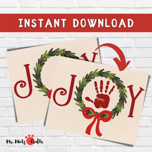 Christmas Handprint Art Crafts Template Printables Downloads | JOY to ...