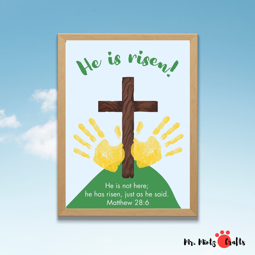 He is Risen Handprint Art Craft | Christian Easter Handprint Art Craft ...