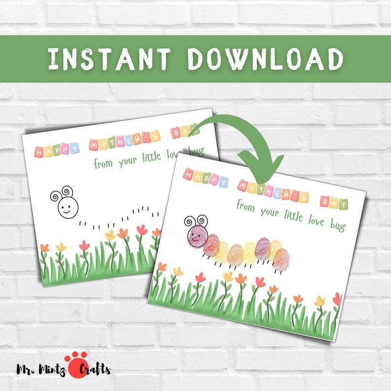 Fingerprint Handprint Mothers Day Art Craft for Mom Grandma | Spring ...