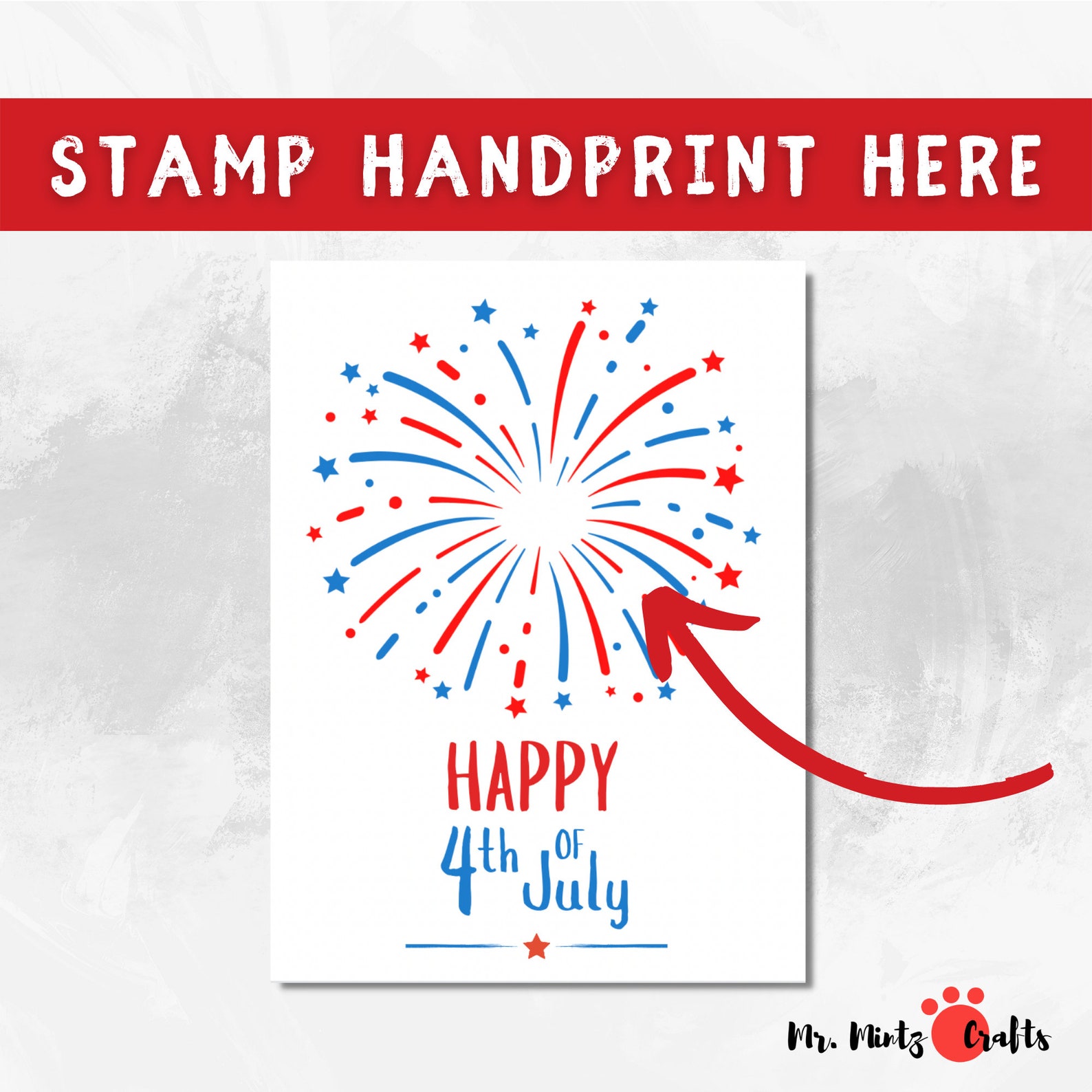 Fourth of July Handprint Art Craft Firework Handprint Art Happy 4th of ...
