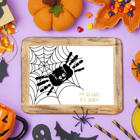 Handprint Spider Craft for Kids Fall Preschool Handprint Art - Etsy