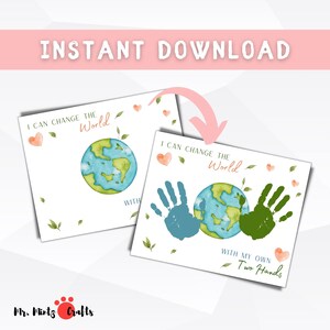 Earth Day Handprint Art Craft | Earth Day Printable for Kids | Happy ...