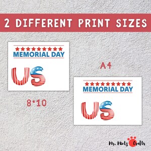 Memorial Day DIY Kids Handprint Keepsake Art Craft Printable | Memorial ...