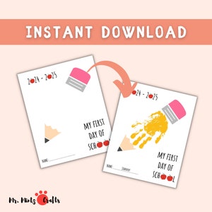 First Day of School Handprint Art Craft Back to School Handprint ...