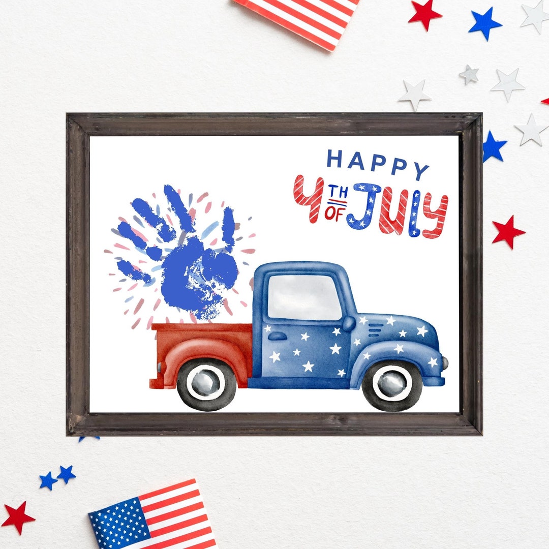 Fourth of July Handprint Art Craft Firework Handprint Art Happy 4th of ...