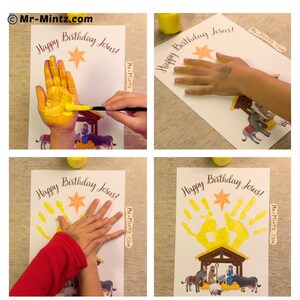 Christmas Nativity Scene Handprint Art Craft | Happy Birthday Jesus ...