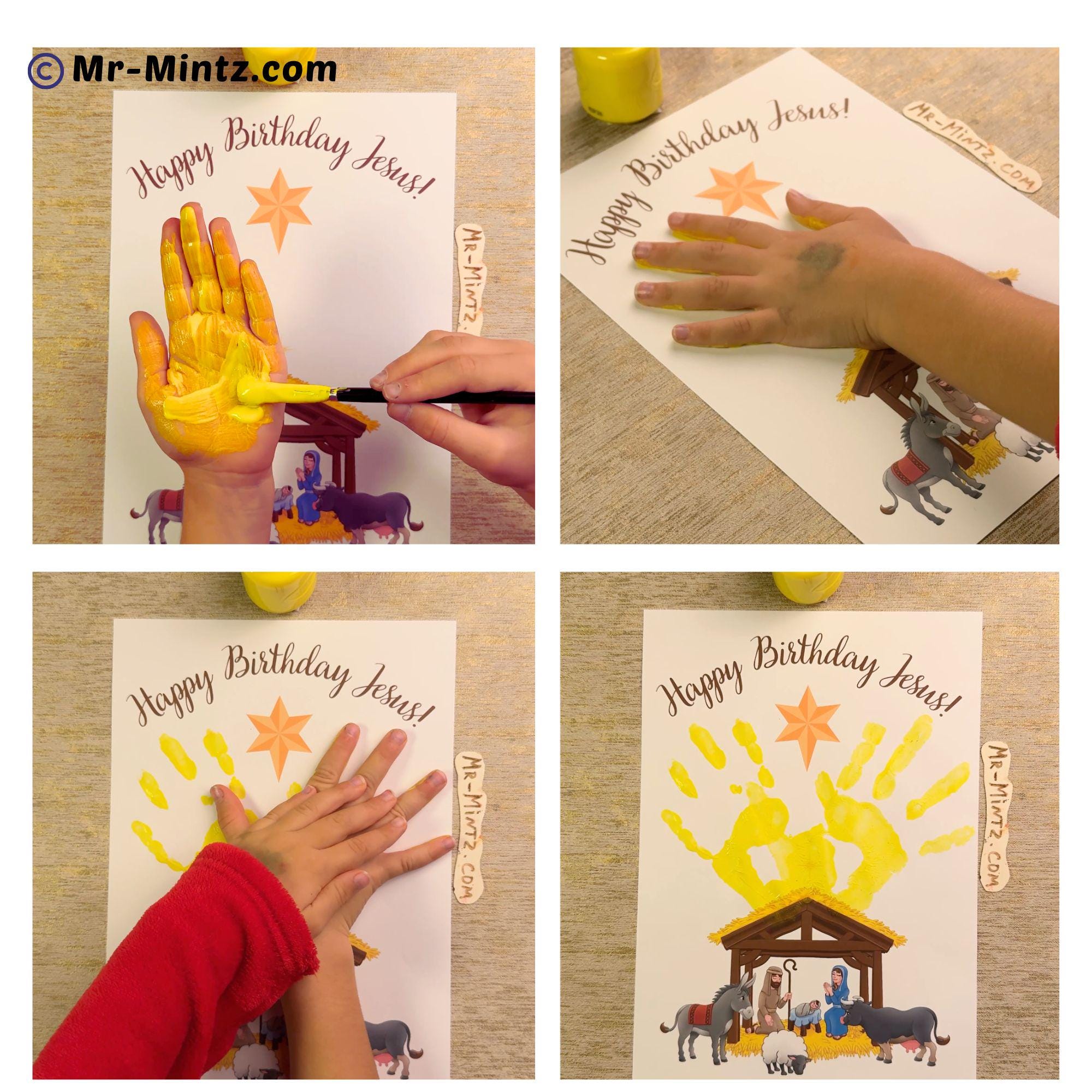 Christmas Nativity Scene Handprint Art Craft | Happy Birthday Jesus ...