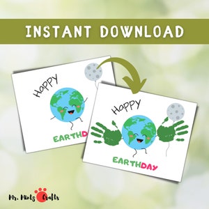 Earth Day Handprint Art Craft | Earth Day Printable for Kids | Happy ...