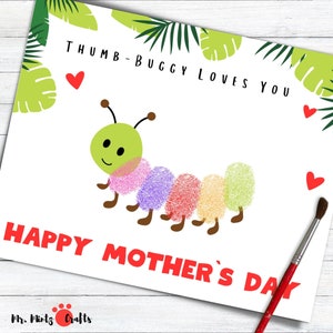 Fingerprint Handprint Mothers Day Art Craft for Mom Grandma | Spring ...