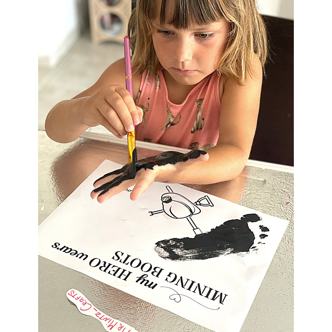 Coal Miner Gifts | Handprint Footprint Art Craft Father's Day Gift ...