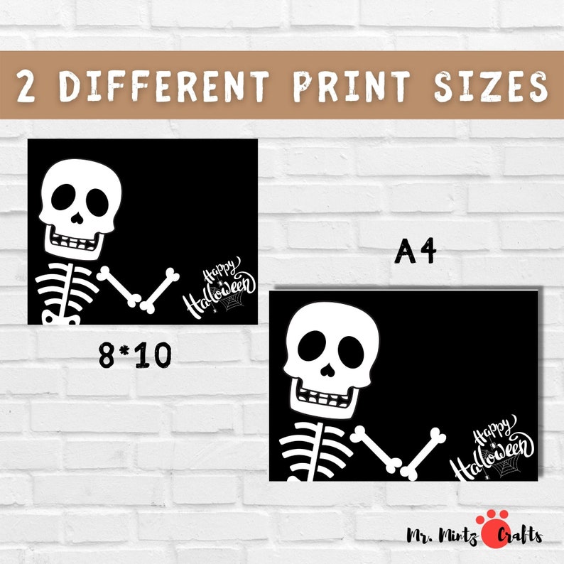 Halloween Skeleton Handprint Art Craft Halloween Gift - Etsy
