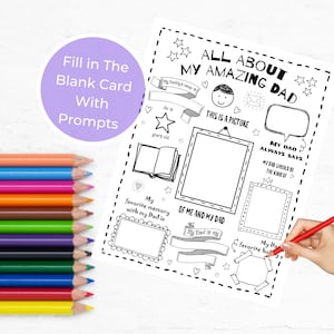 I Love My Dad Fathers Day Gift From Kids Funny | Father's Day Coloring ...