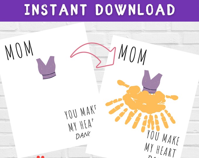 EDITABLE Gift for Mom Printable Handprint Art | DIY Mother's Day Craft ...