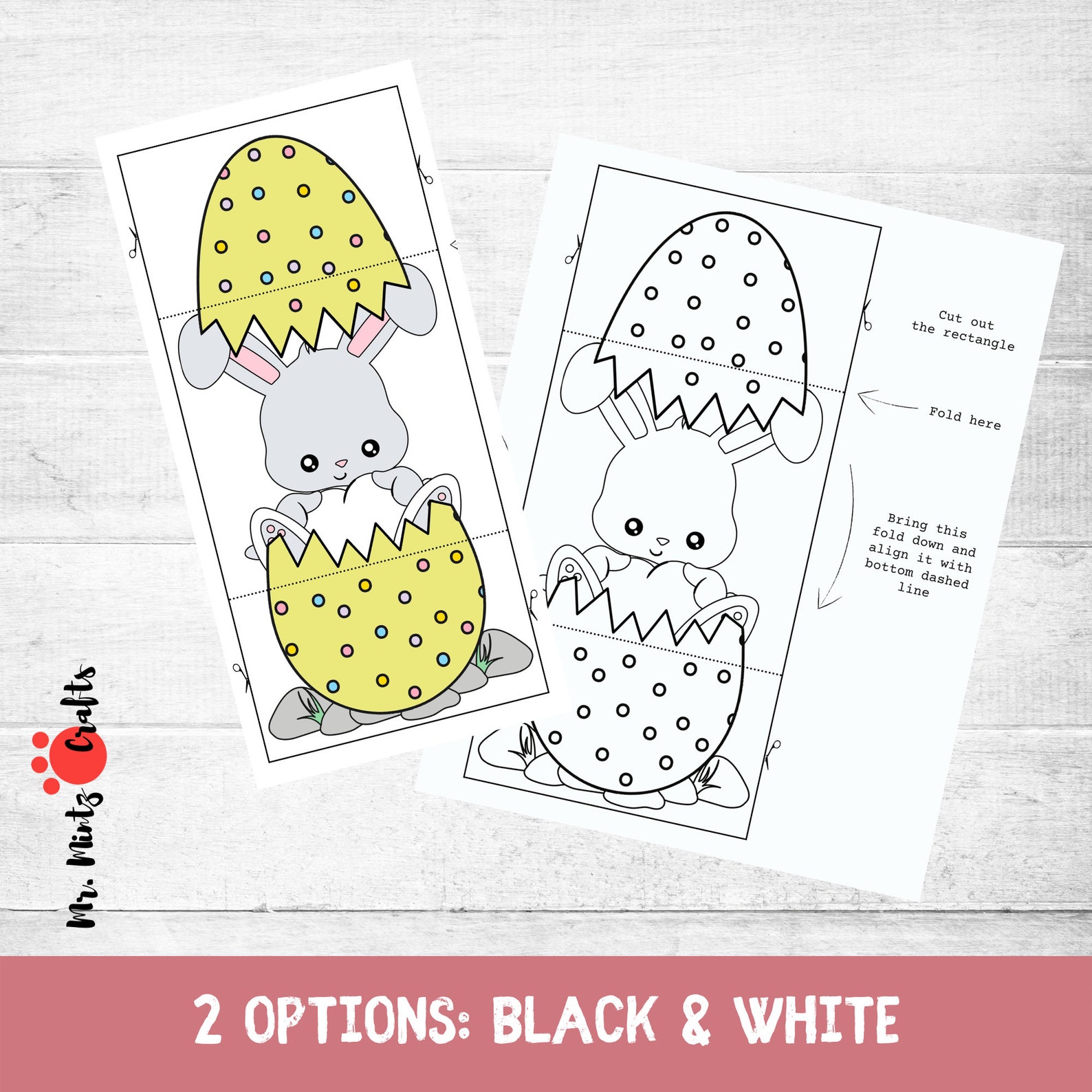 Easter Egg Folding Surprise Craft or Card Easter Bunny - Etsy