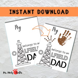Handprint Art Craft Father Dad Oilfield | Fathers Day Gifts From Kids ...