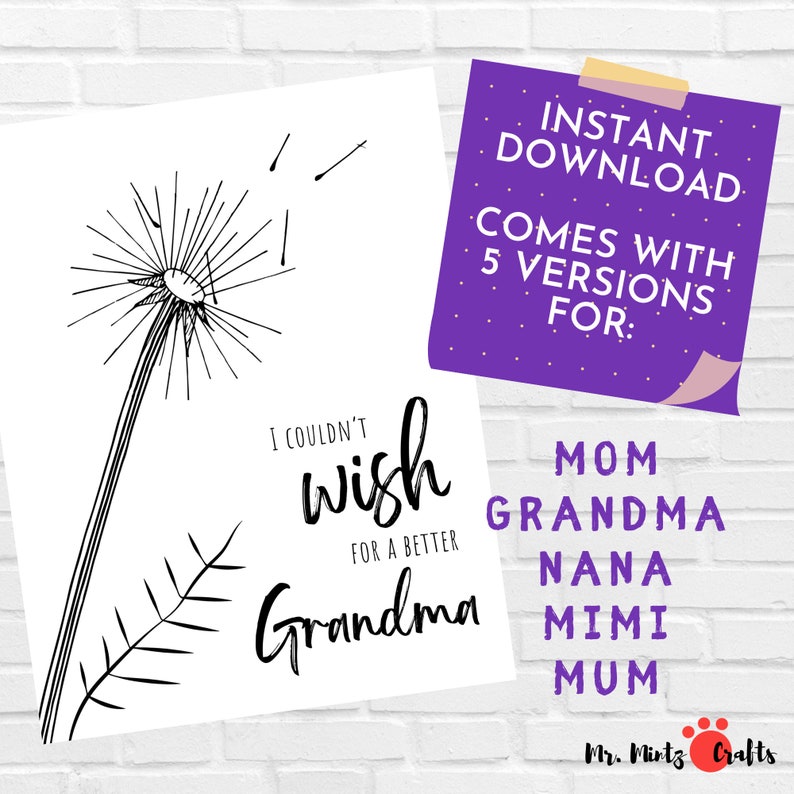 Grandma Mothers Day Gift Fingerprint Art Mothers Day - Etsy