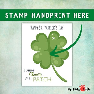 Cutest Clover in the Patch Four Leaf Clover Handprint Art Craft | St ...