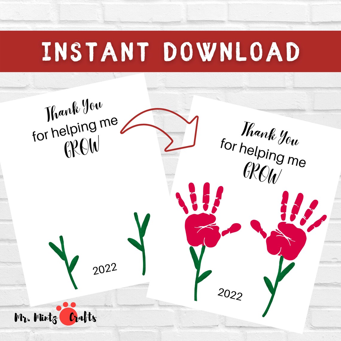 Teacher Appreciation Gift Teacher Thank You Handprint Art - Etsy