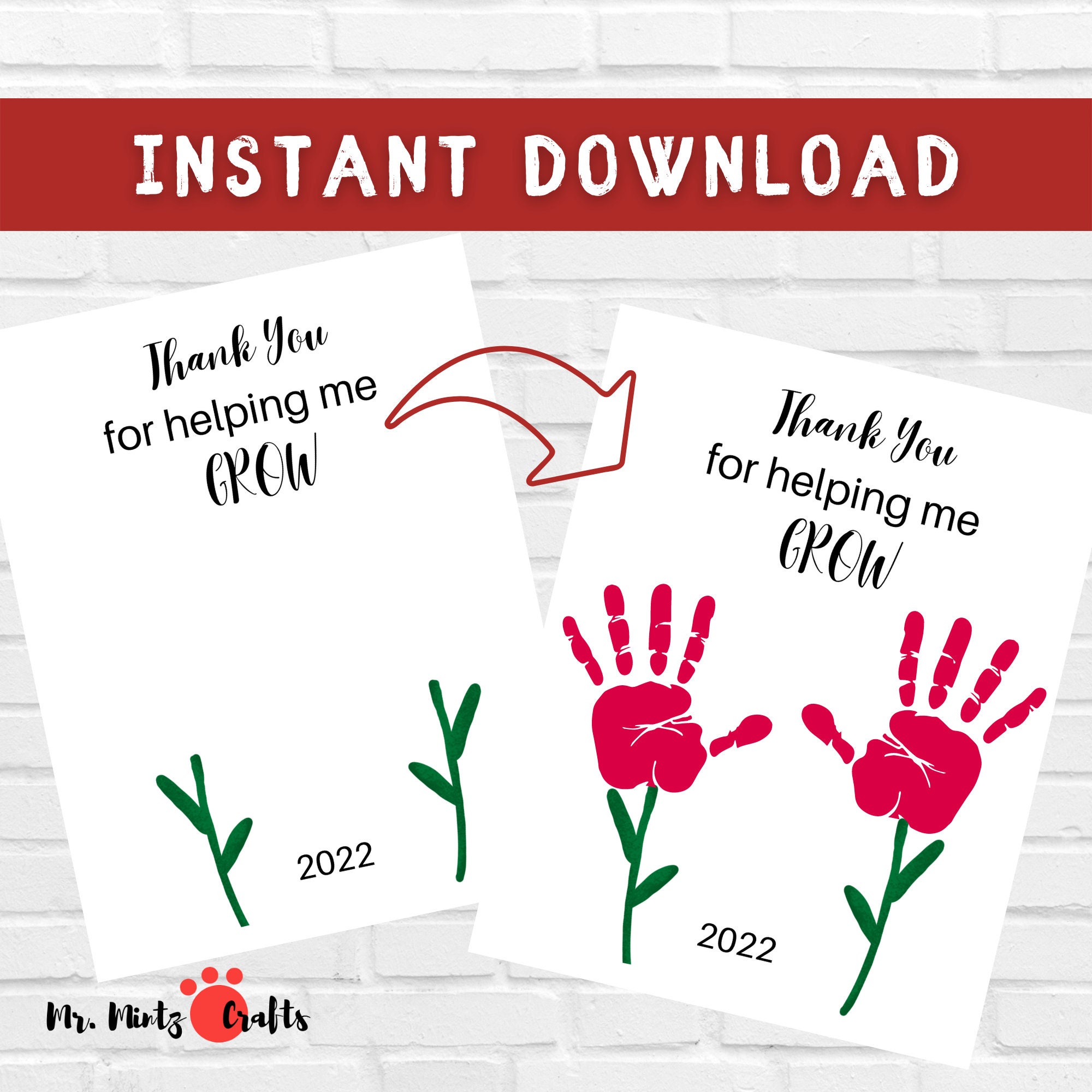 Teacher Appreciation Gift Teacher Thank You Handprint Art - Etsy