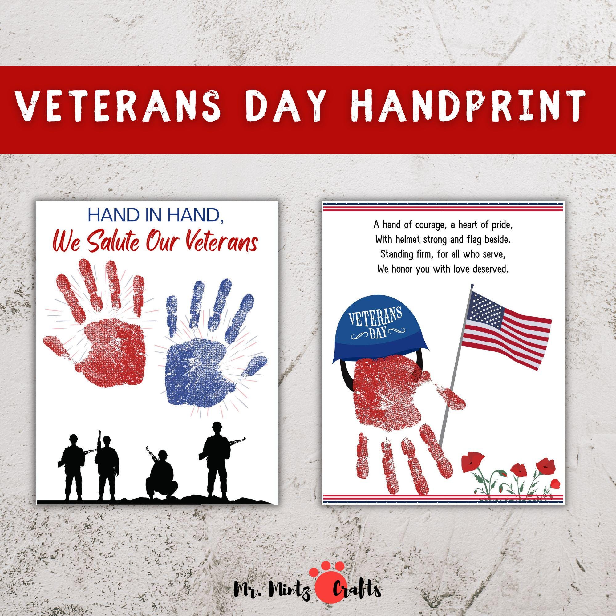 Veterans Remembrance Memorial Day handprint Art Craft Toddler ...