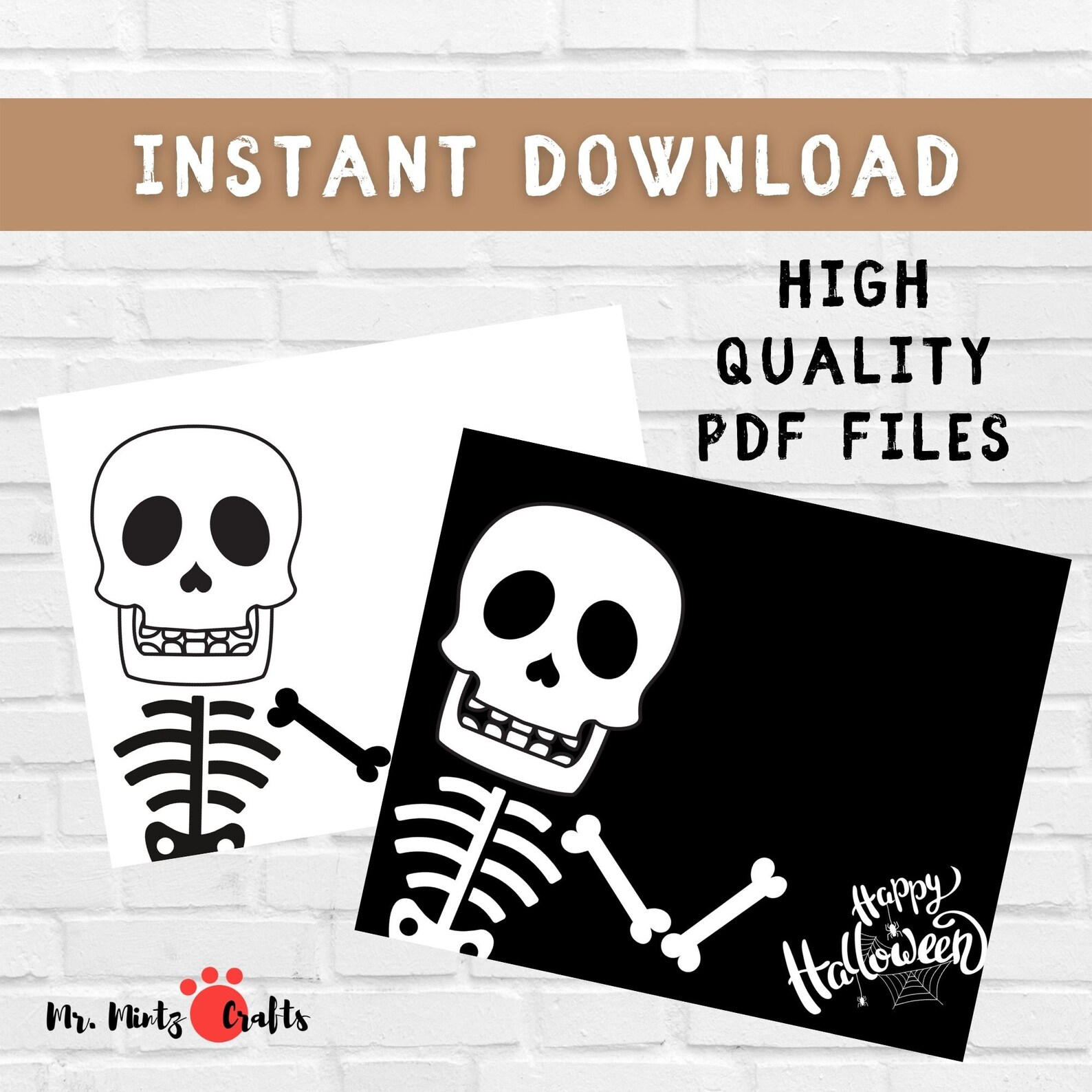 Halloween Skeleton Handprint Art Craft Halloween Gift - Etsy