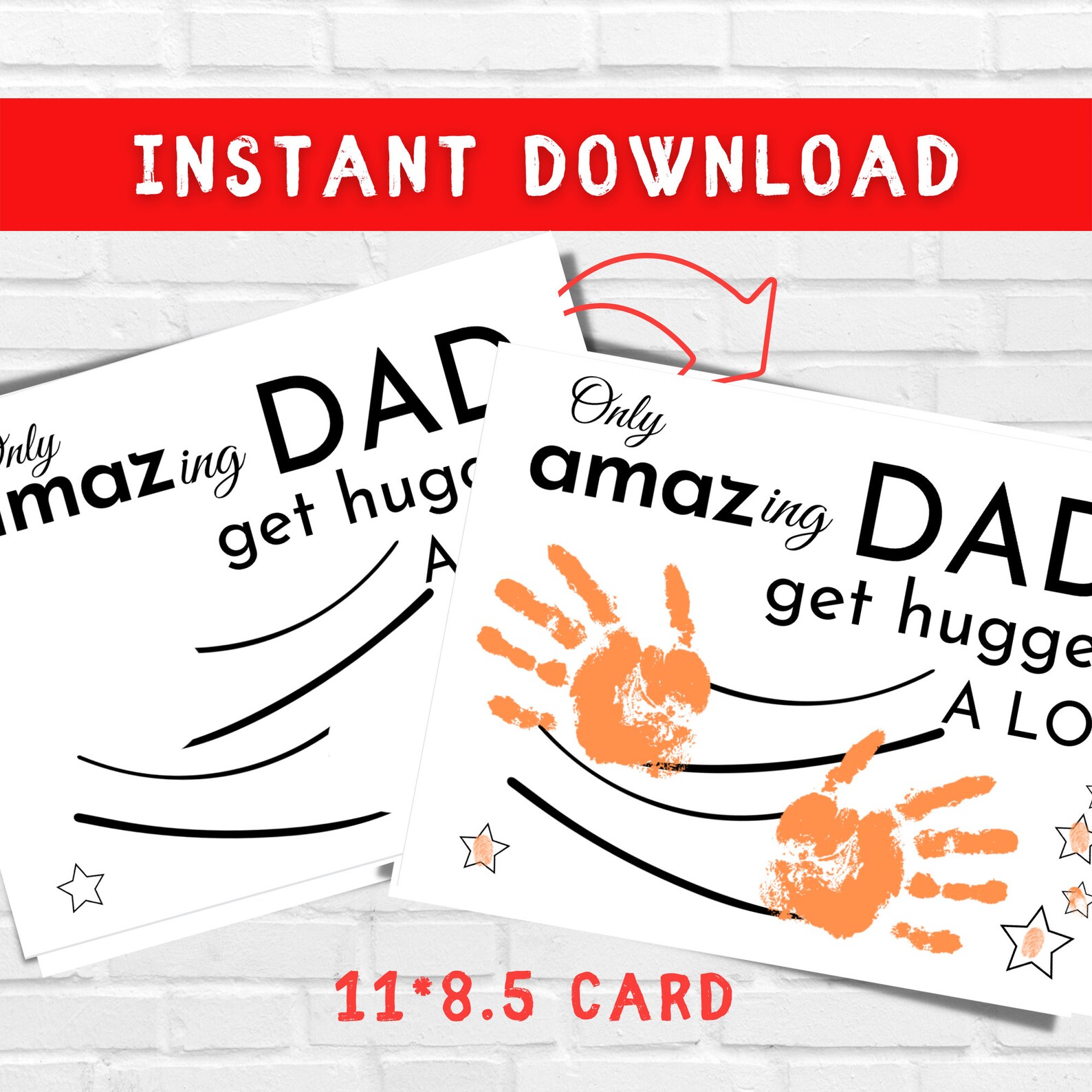 Handprint Art for Father's Day Fingerprint Art Daddy - Etsy