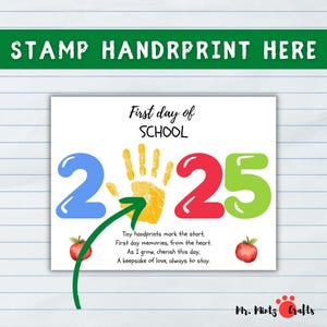 First Day of School Handprint Art | Kindergarten Preschool Handprint ...